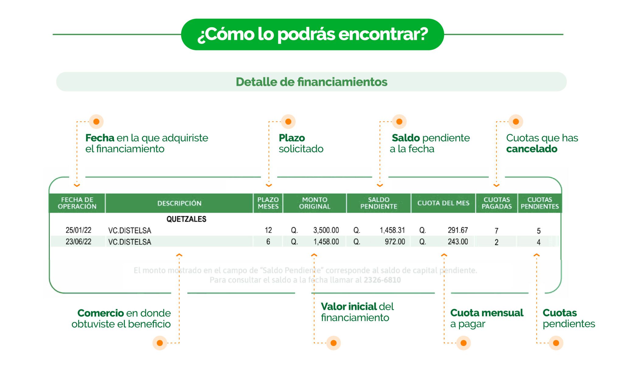 ¿Cómo puedo ver las cuotas pendientes de pago de mis financiamientos ...